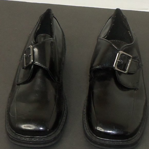 Levo | Shoes | Boys Black Dress Shoes With Velcro Buckle Closure By ...